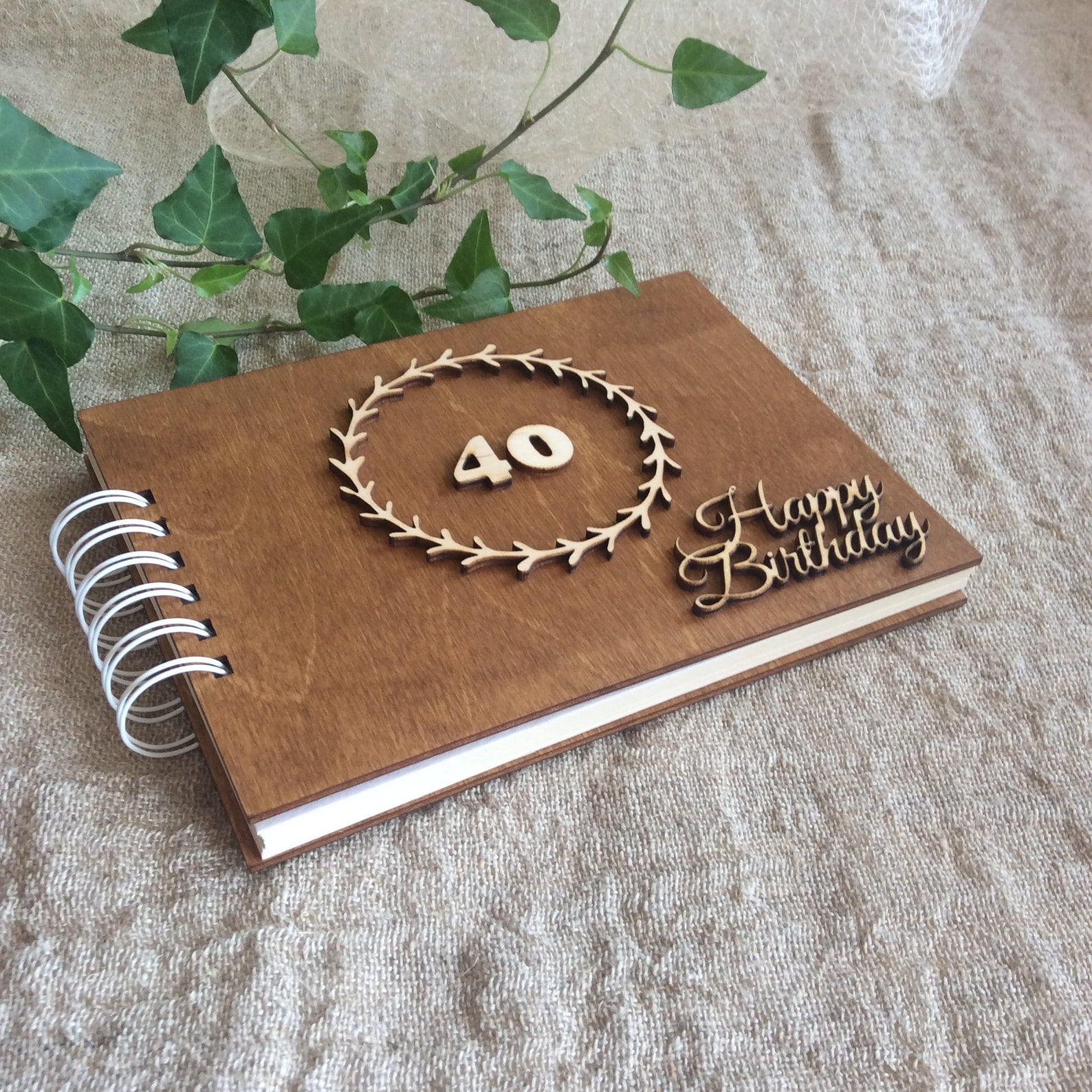 40th Birthday Gift Wooden Photo Book Scrapbook Album Gift - Etsy