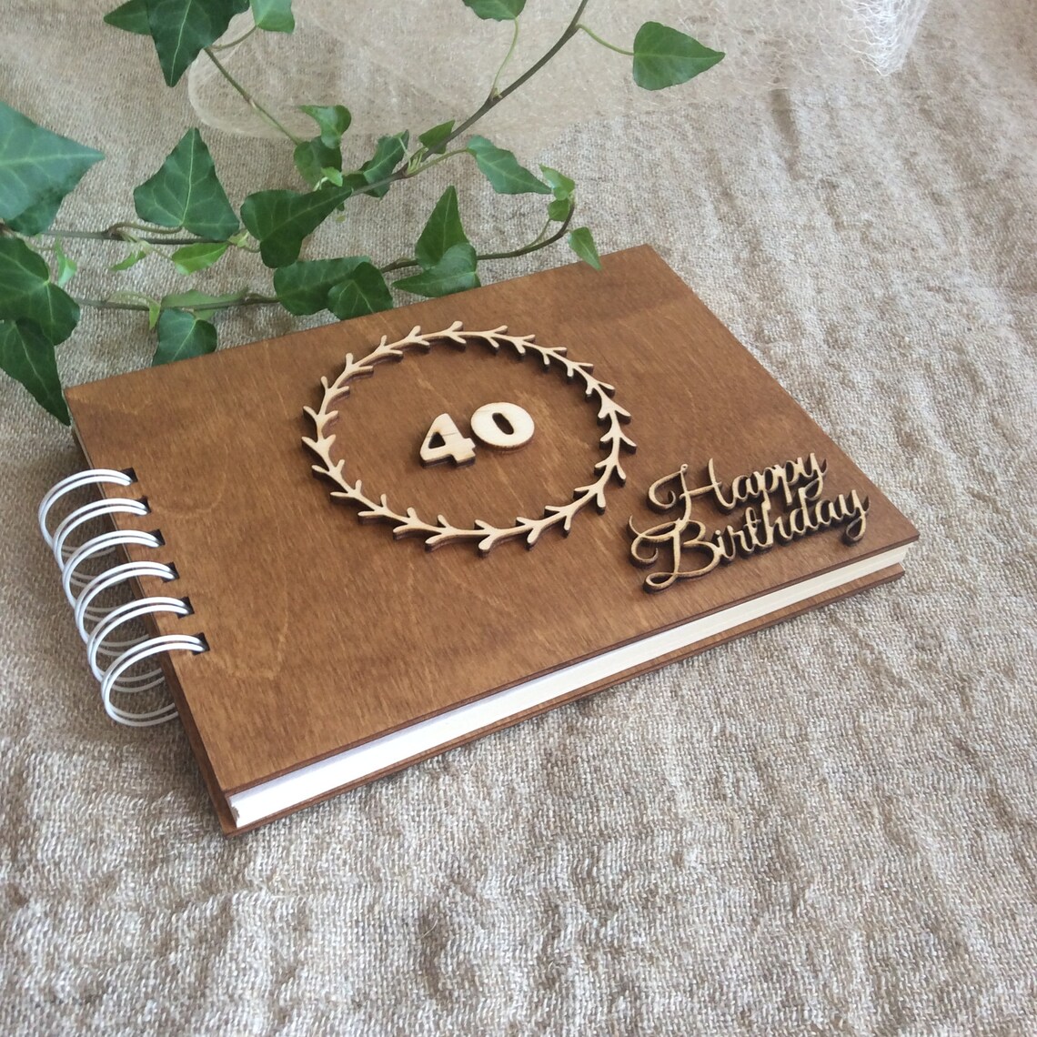40th Birthday Gift Wooden Photo Book Scrapbook Album Gift - Etsy