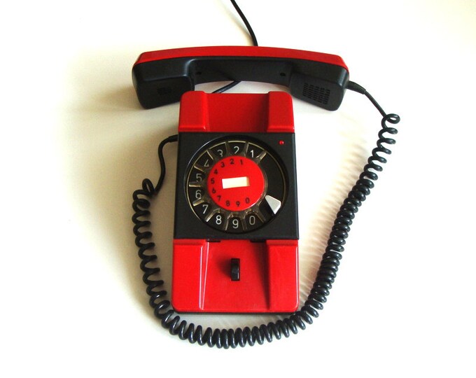 Red Rotary Telephone Vintage Home Decor Dial Desk Phone Red - Etsy