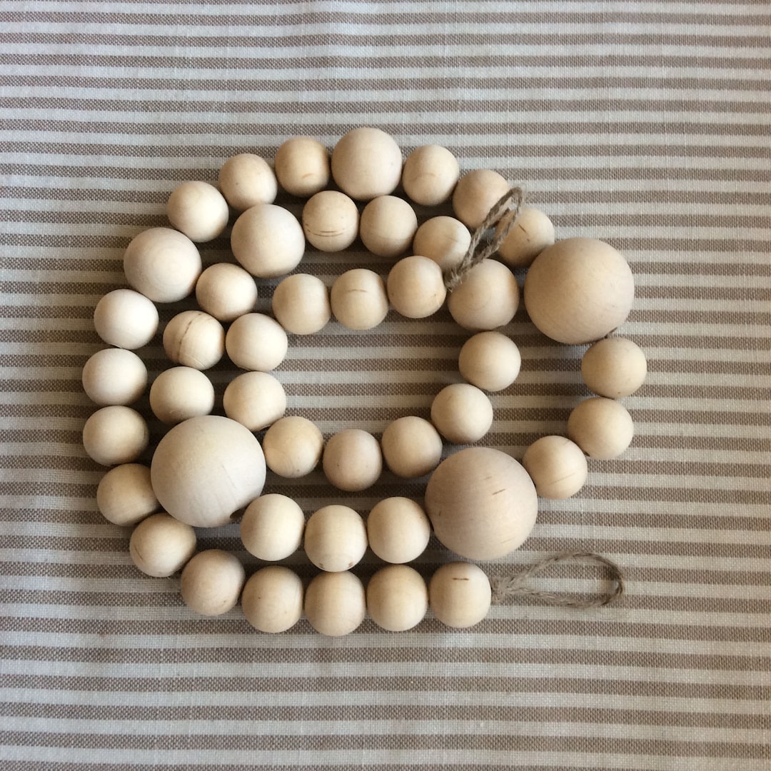 Wooden Garland / Beaded Garland / Scandinavian Style Home - Etsy