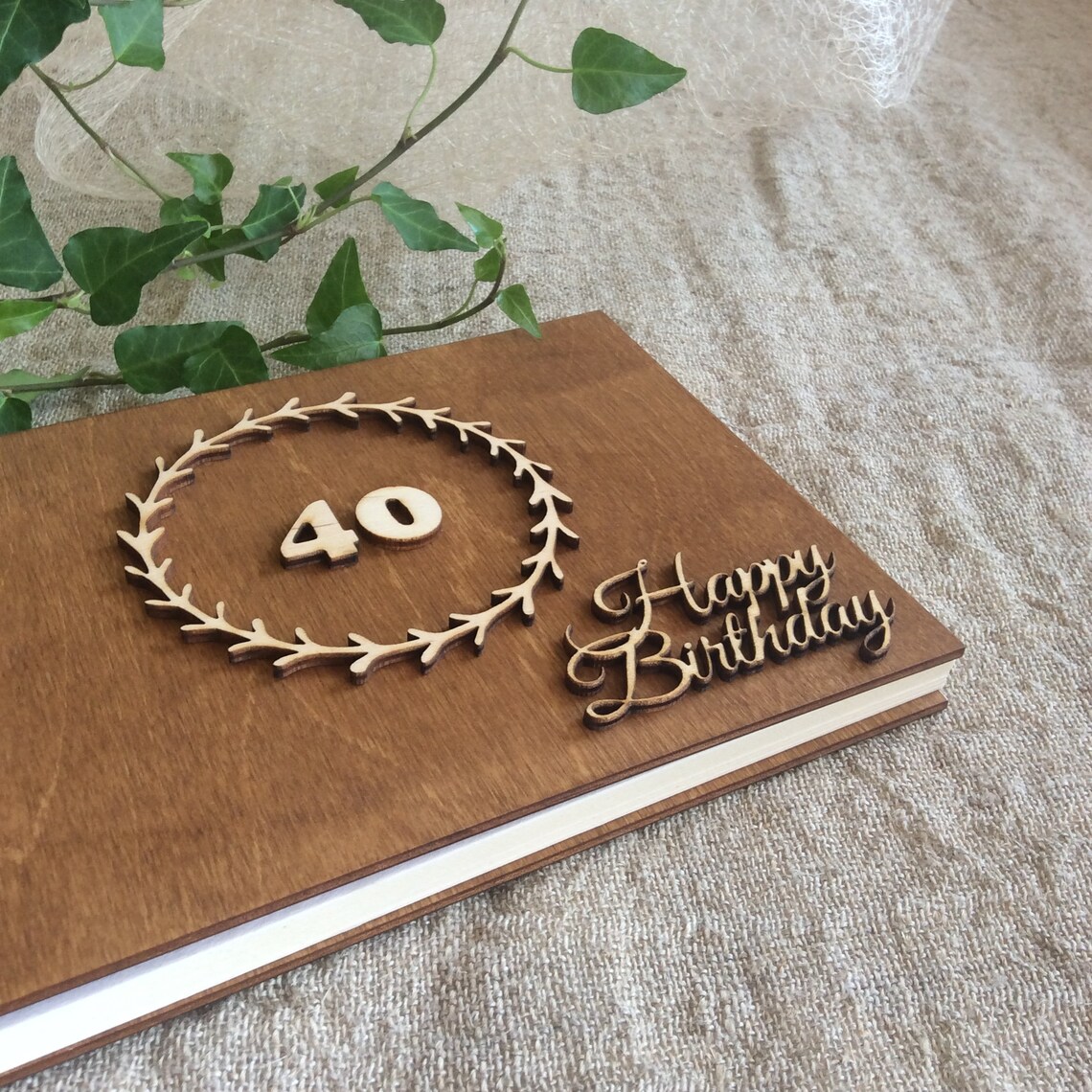40th Birthday Gift Wooden Photo Book Scrapbook Album Gift - Etsy