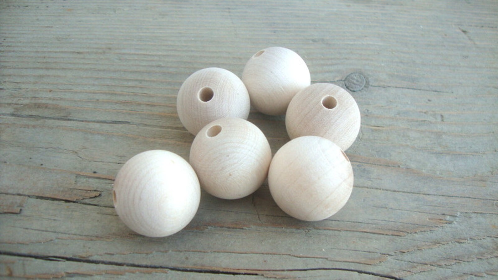 Wood Beads 25 Mm Set of 50 1 Unfinished Wood Bead | Etsy