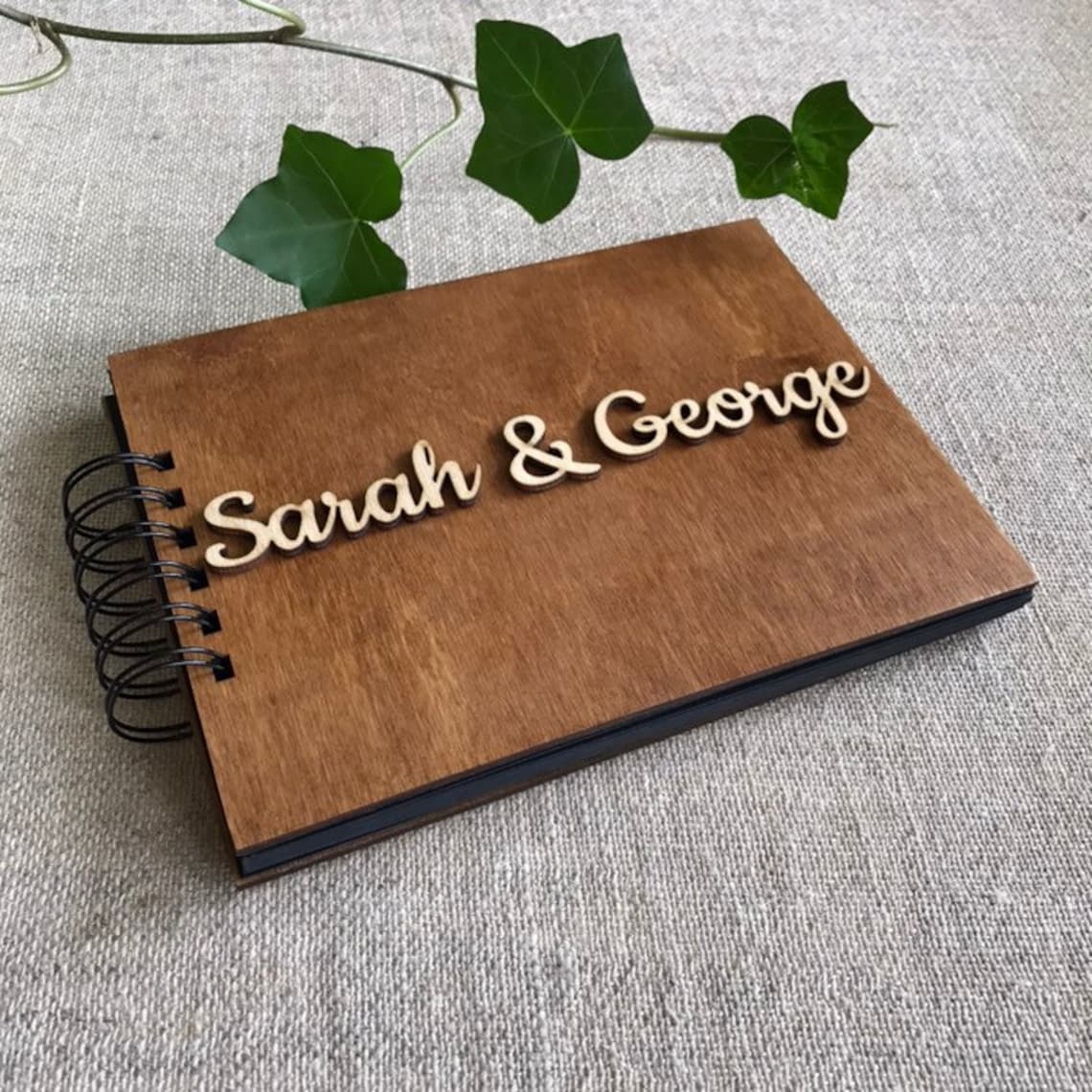 Personalized Photo Album A5 Wood Cover Book Gift for | Etsy