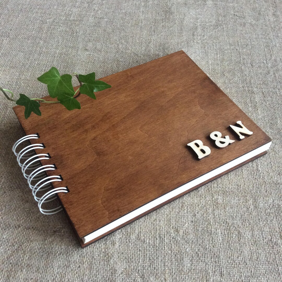 Personalized Photo Album, A5 Wood Cover Album, 5th Anniversary Gift ...