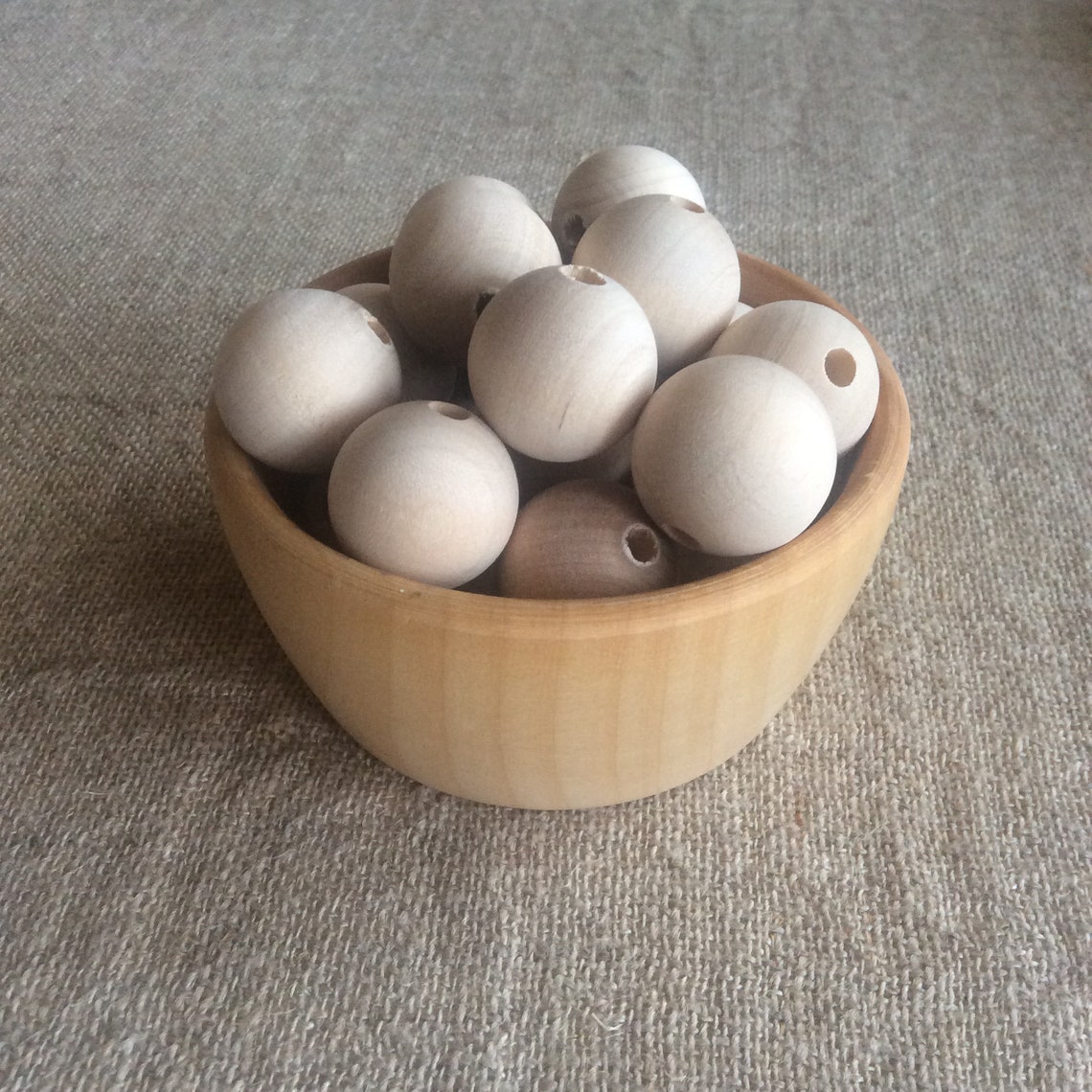 Wood Beads 25 Mm Set of 50 1 Unfinished Wood Bead | Etsy