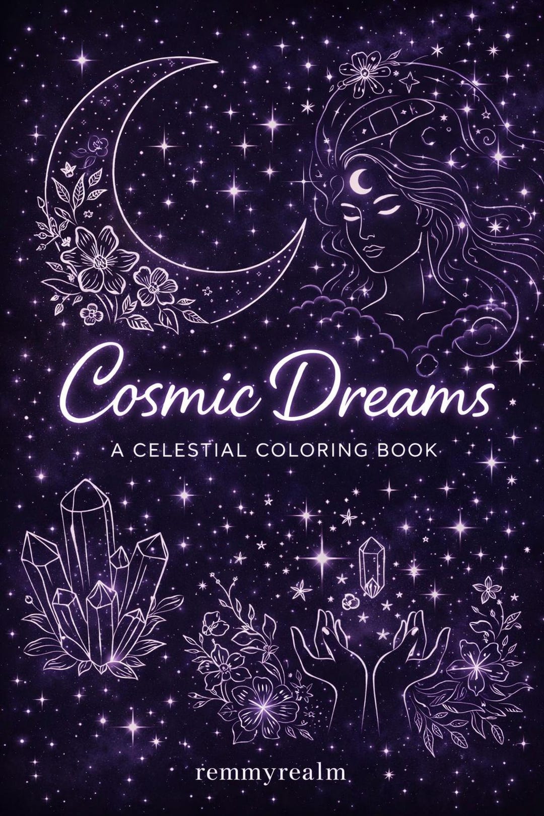 Celestial Coloring Book: Cosmic Dreams, Stars & Crystals - Etsy