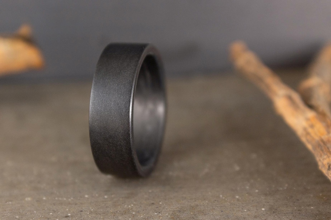 Carbon Fiber Graphite Ring, Matte Gray Band - Alternative Wedding Ring ...