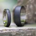 Titanium and Graphite Wedding Ring Set With Swarovski Crystal. - Etsy