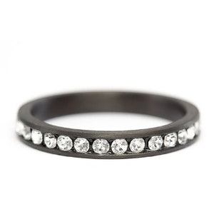 Carbon Fiber Eternity Ring. Black Engagement Ring for Her. - Etsy