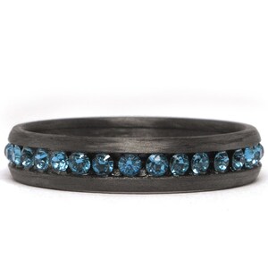 Carbon Fiber Eternity Ring. Black Engagement Ring for Her. - Etsy