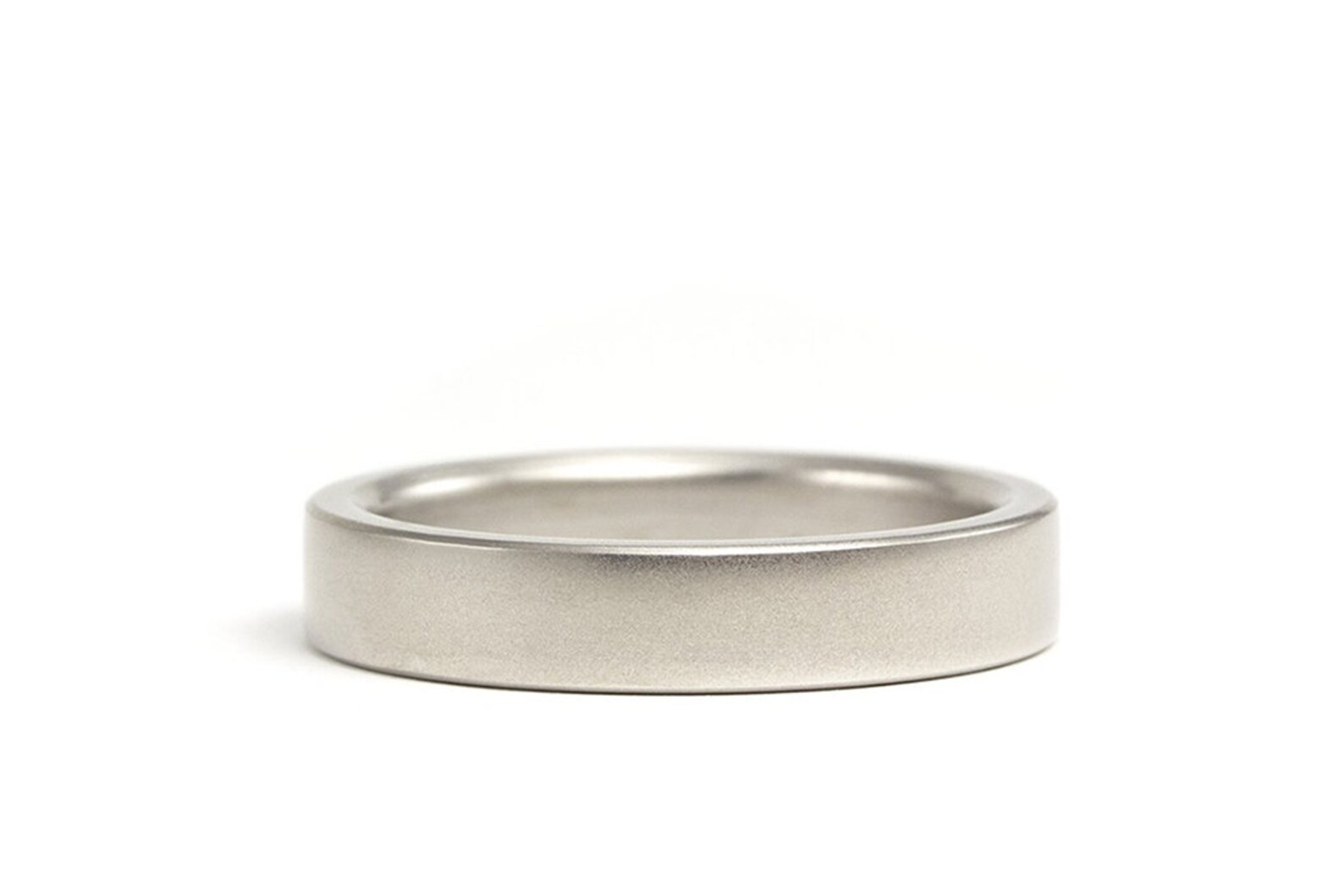 Matte Titanium Ring for Her. Flat Women Wedding Ring. - Etsy