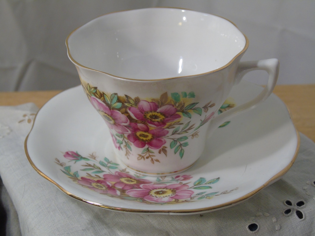 Crown Tea Cup and Saucer - Etsy