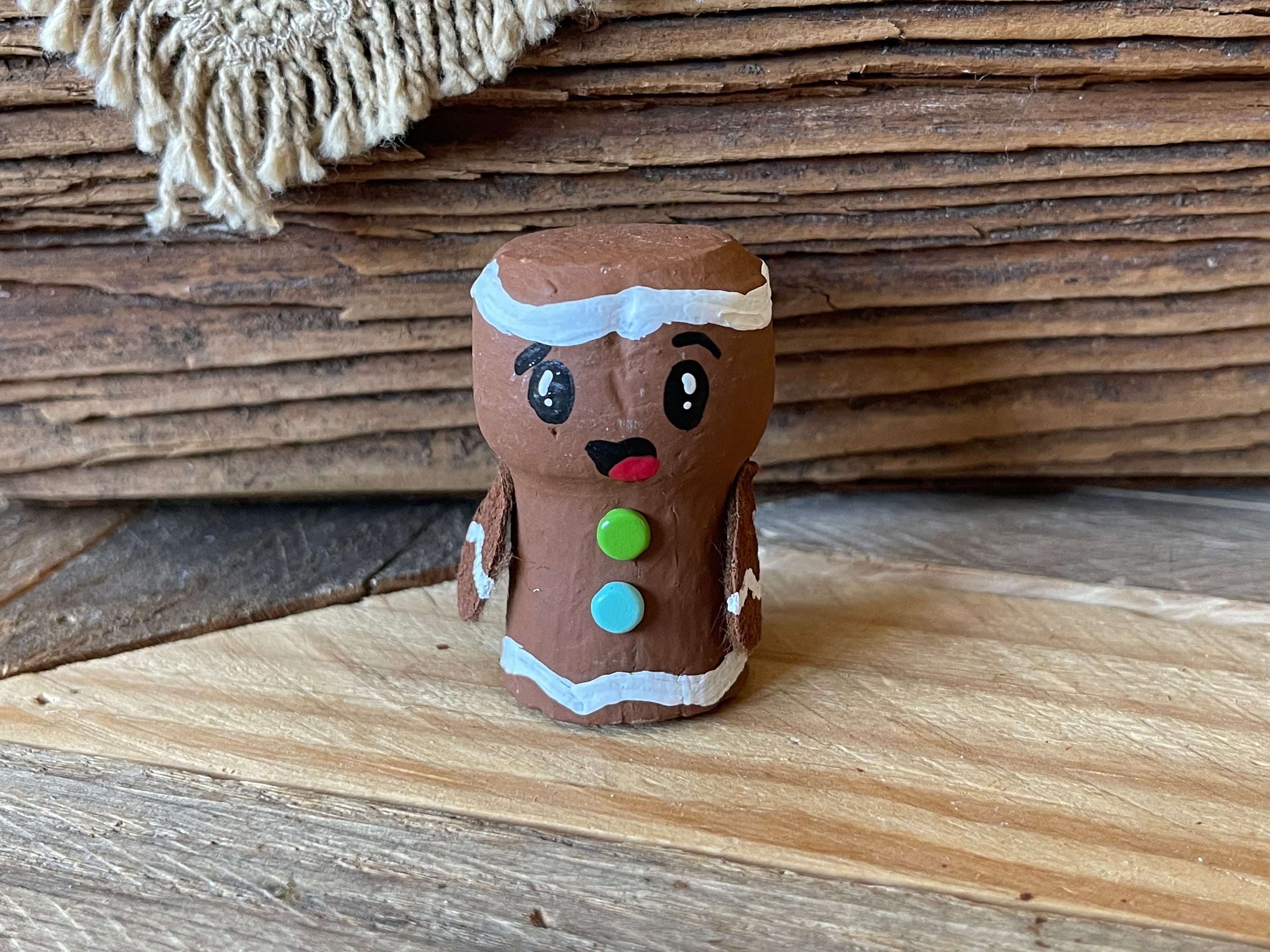 Wine Cork Gingerbread Man, Cork Shelf Sitter, Gingerbread Wine Cork ...