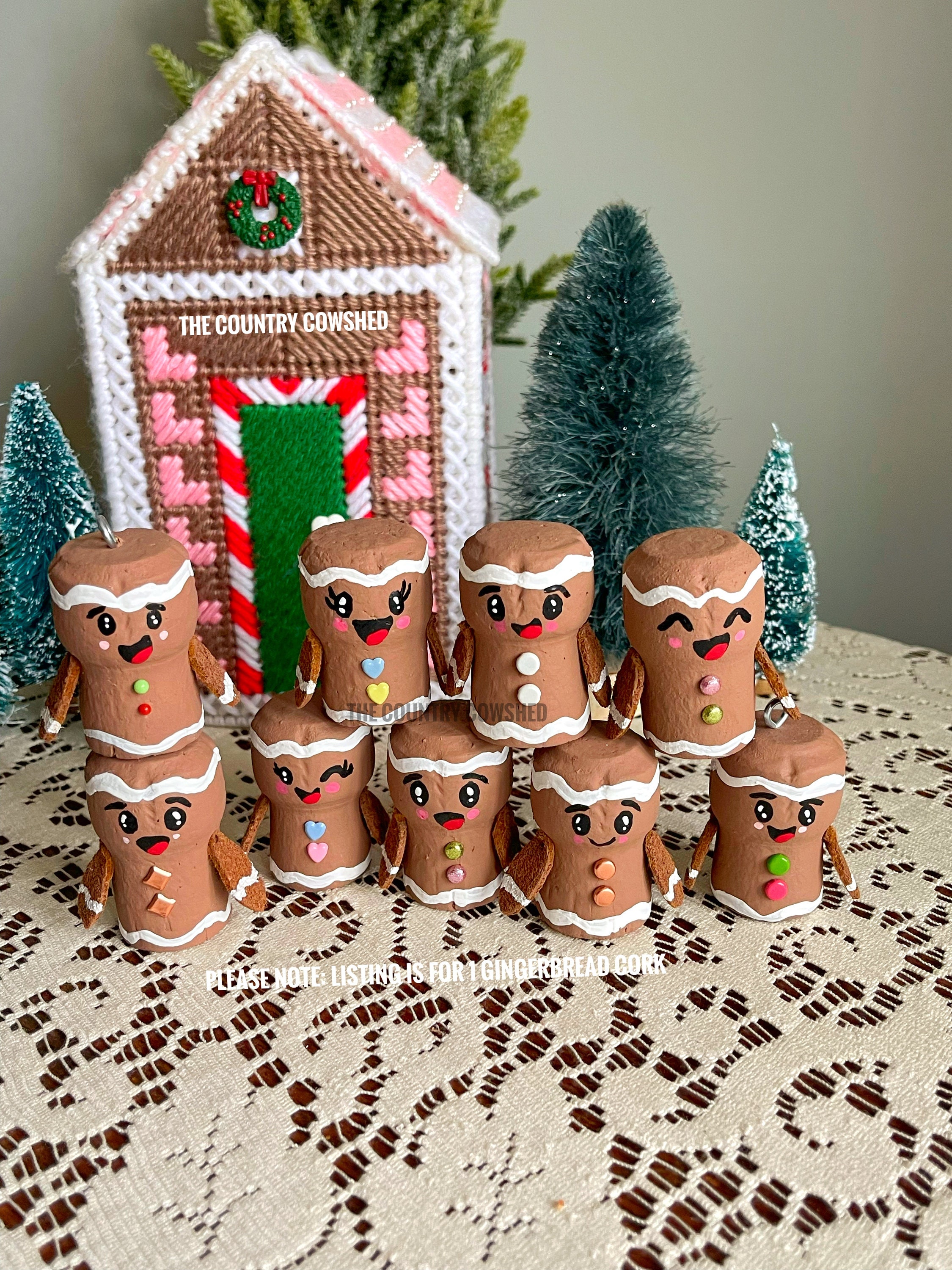 Wine Cork Gingerbread Man, Cork Shelf Sitter, Gingerbread Wine Cork ...