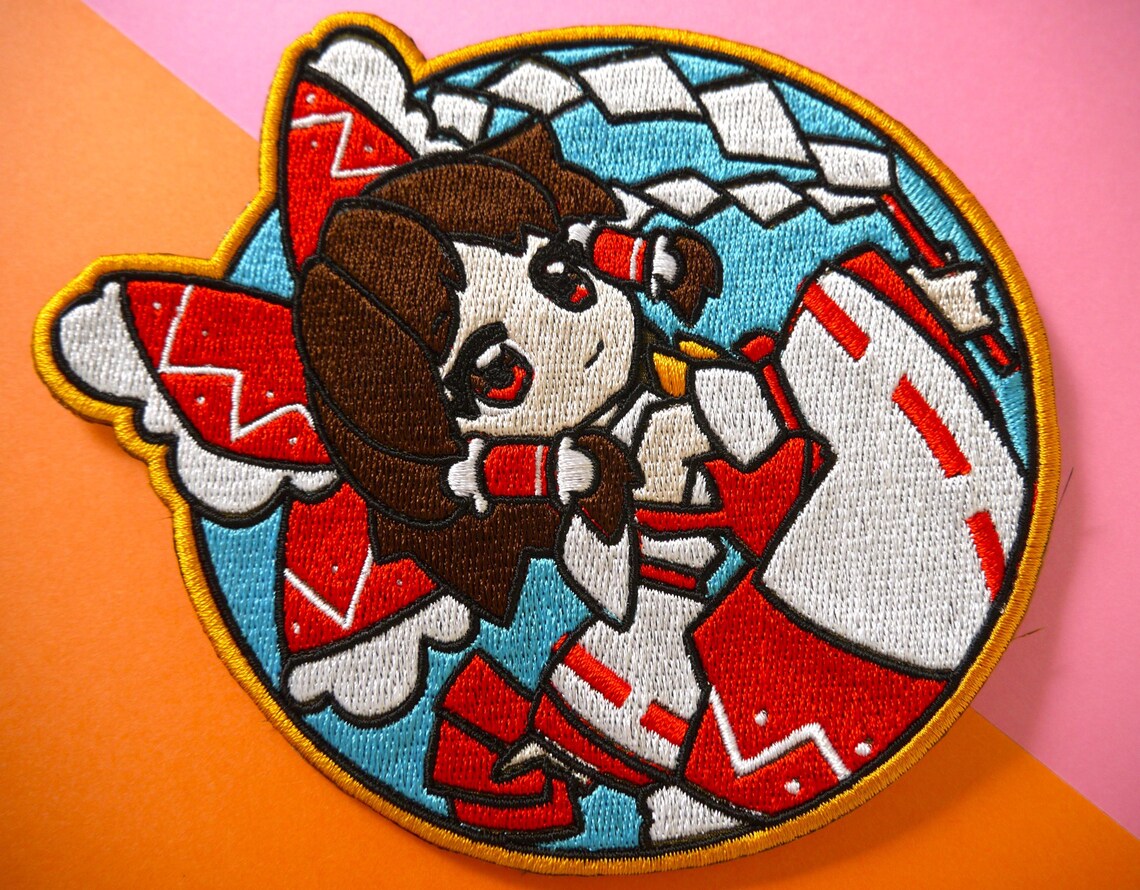 Reimu Embroidery Patch Sticker 東方Project 博麗霊夢の刺繍ワッペンシール ＊anime game art ...