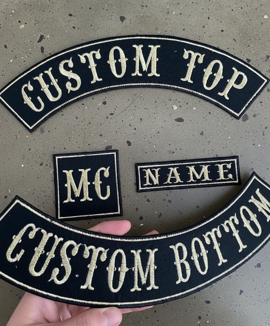 Custom Biker Patch Set, Motorcycle Club Rockers, Iron-on Banners - Etsy
