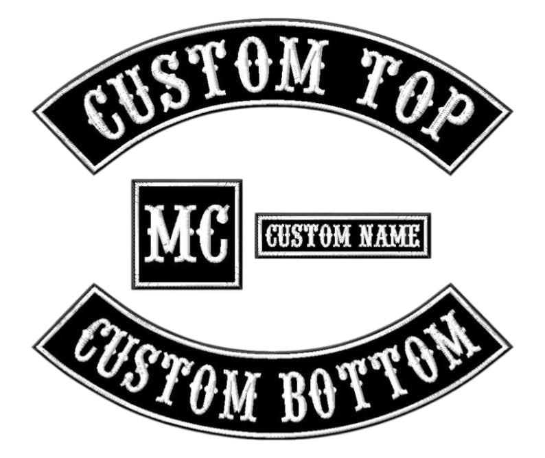 Custom Biker Patch Set, Motorcycle Club Rockers, Iron-on Banners - Etsy