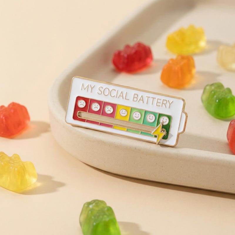 Social Battery Pin - Etsy