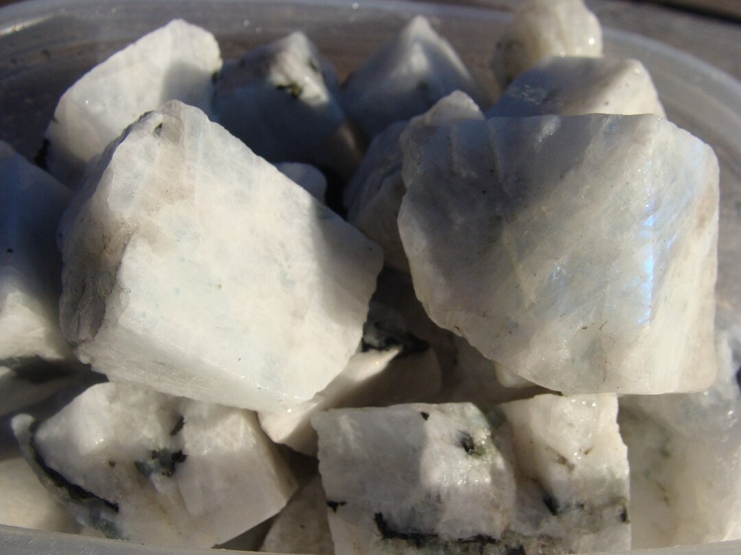 Premium White Moonstone Rough Rocks - You Choose the Lot Size - Large ...