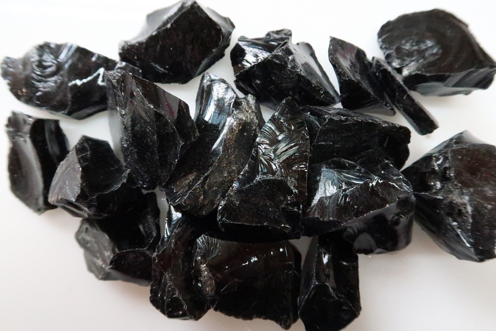 Premium Black Obsidian Rough Rocks - Raw Obsidian - Tumbling Rough ...
