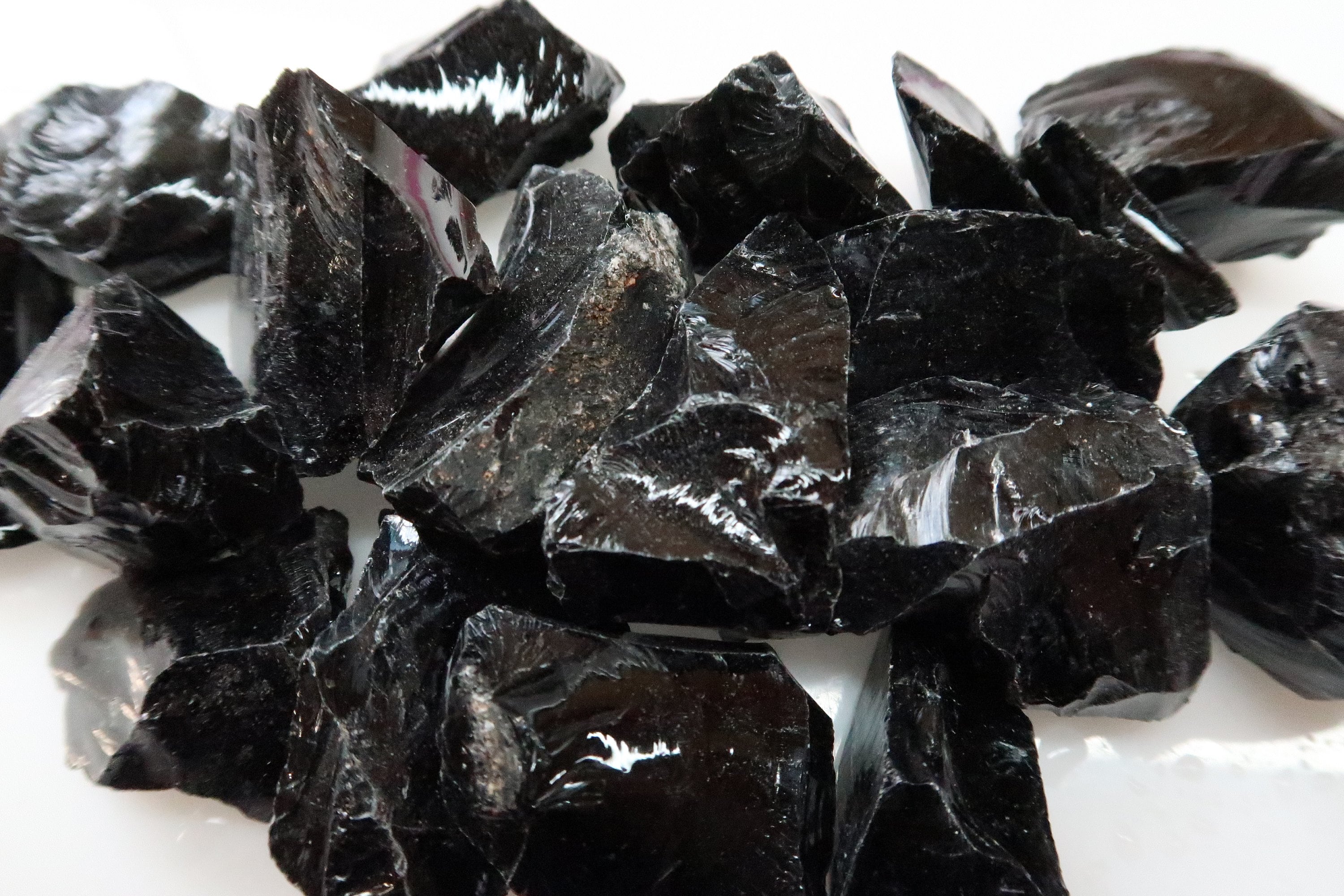 Premium Black Obsidian Rough Rocks - Raw Obsidian - Tumbling Rough ...