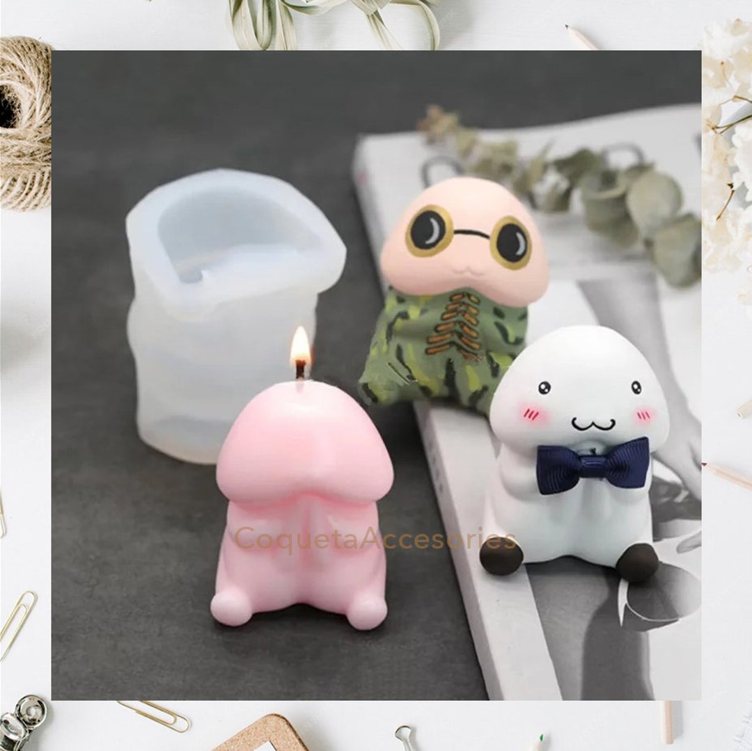 3D Genitalia Silicone Candle Mold DIY Simulation Penis Soap ...