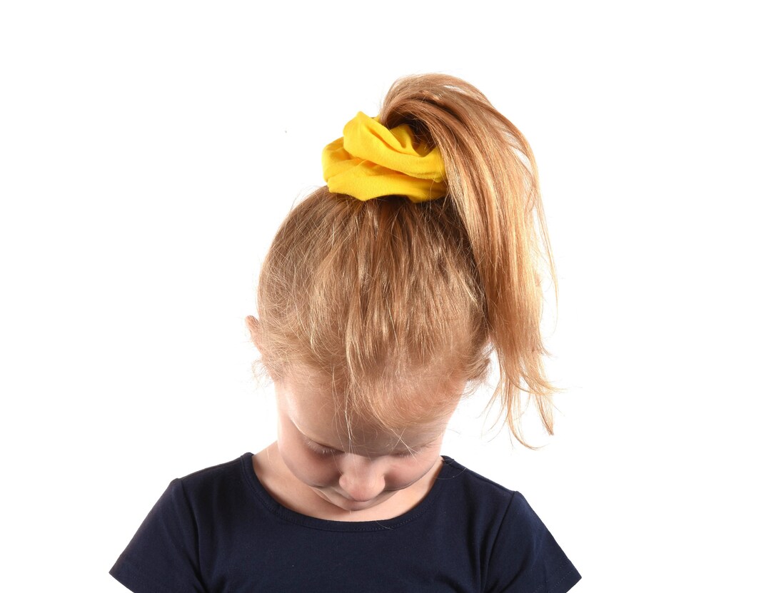 Yellow Girls Scrunchie, Kids Scrunchie Large Pony Tail Holder, School ...