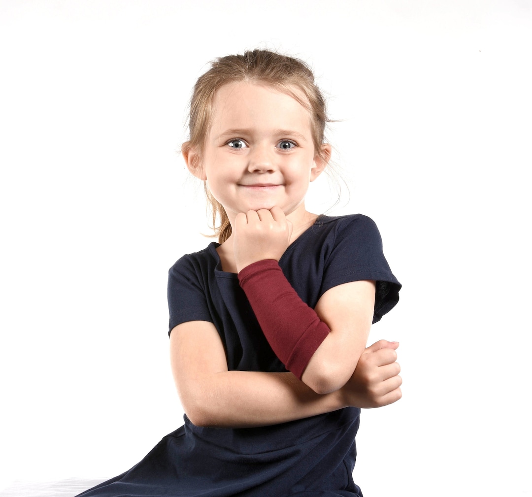 KIDS Burgundy Arm Cuff Sleeve, Forearm Cover, Boy Girl Arm Covers, Arm ...