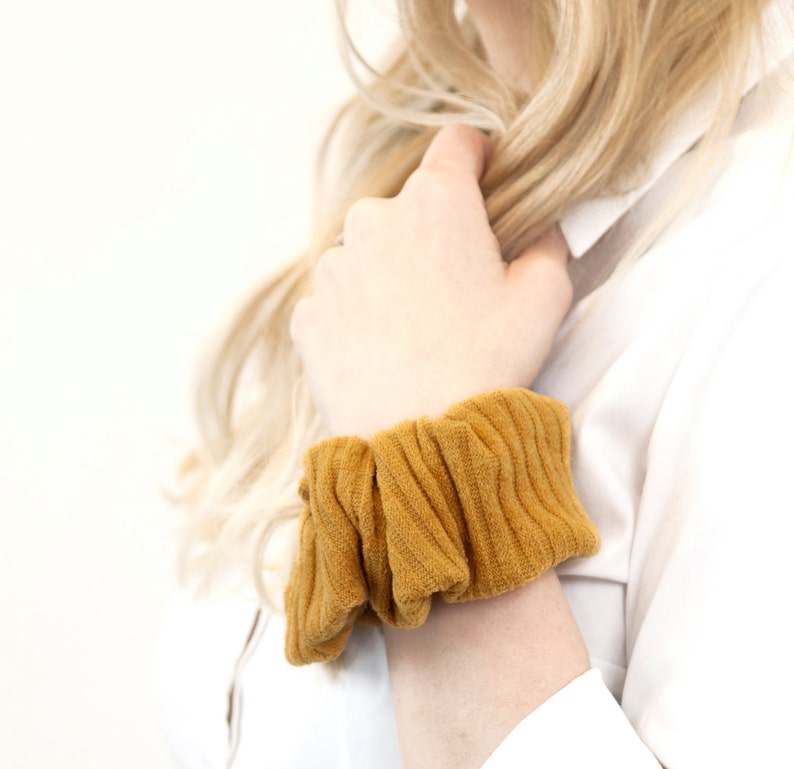 Hair Scrunchie Ponytail Holder Mustard Scrunchies Pony Tail - Etsy
