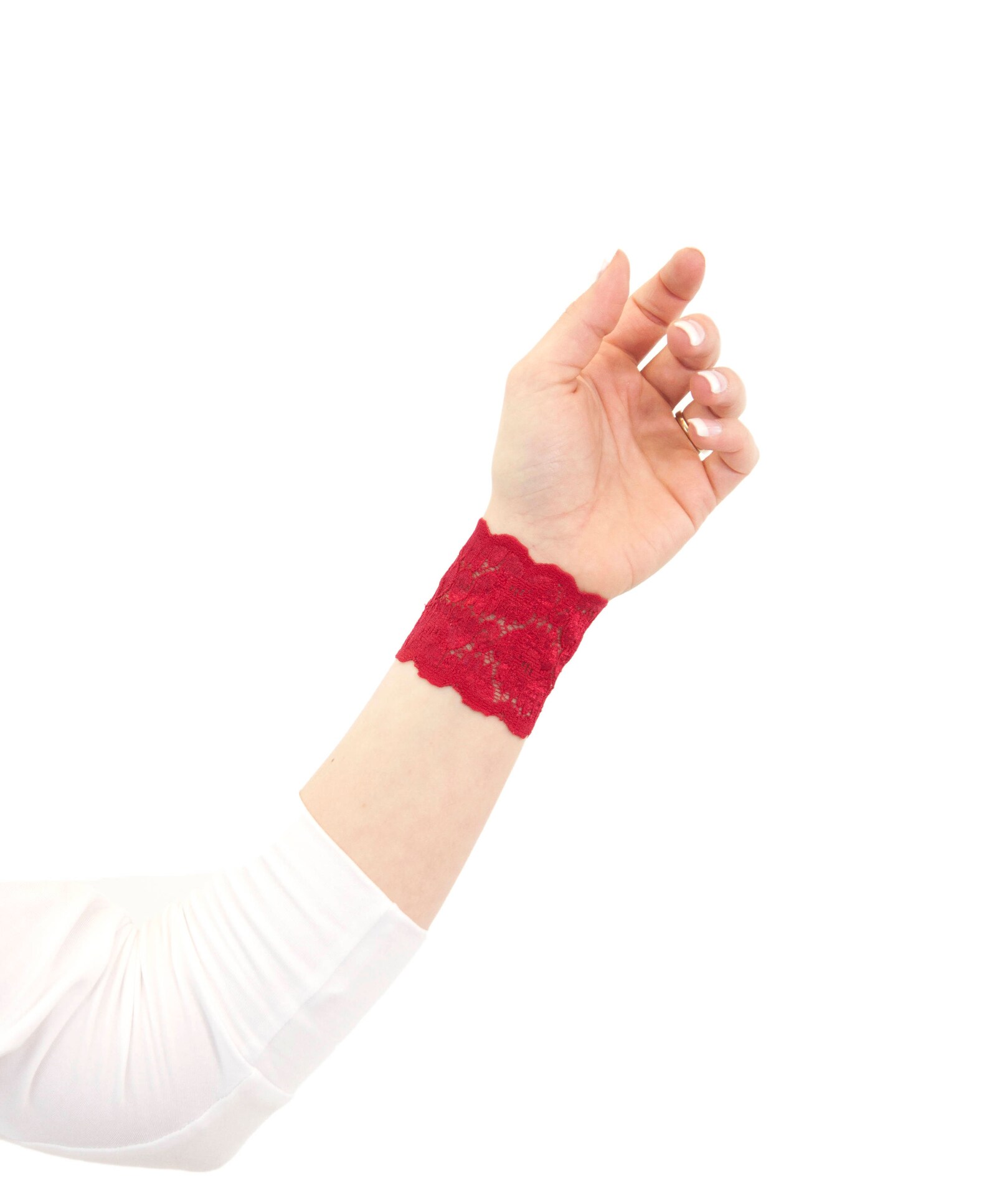 Lace Wrist Cuff Bracelet Red Bracelet Red Cuff Bracelet Arm - Etsy