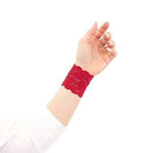 Lace Wrist Cuff Bracelet, Red Bracelet Red Cuff Bracelet Arm Band ...