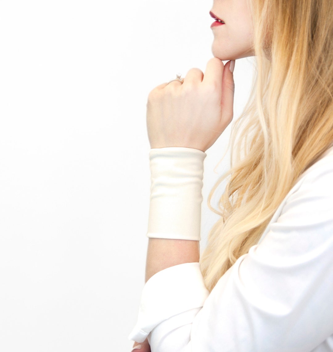 Ivory Stretch Jersey Wrist Cuff: Tattoo Cover, Armband, Scar Cover - Etsy