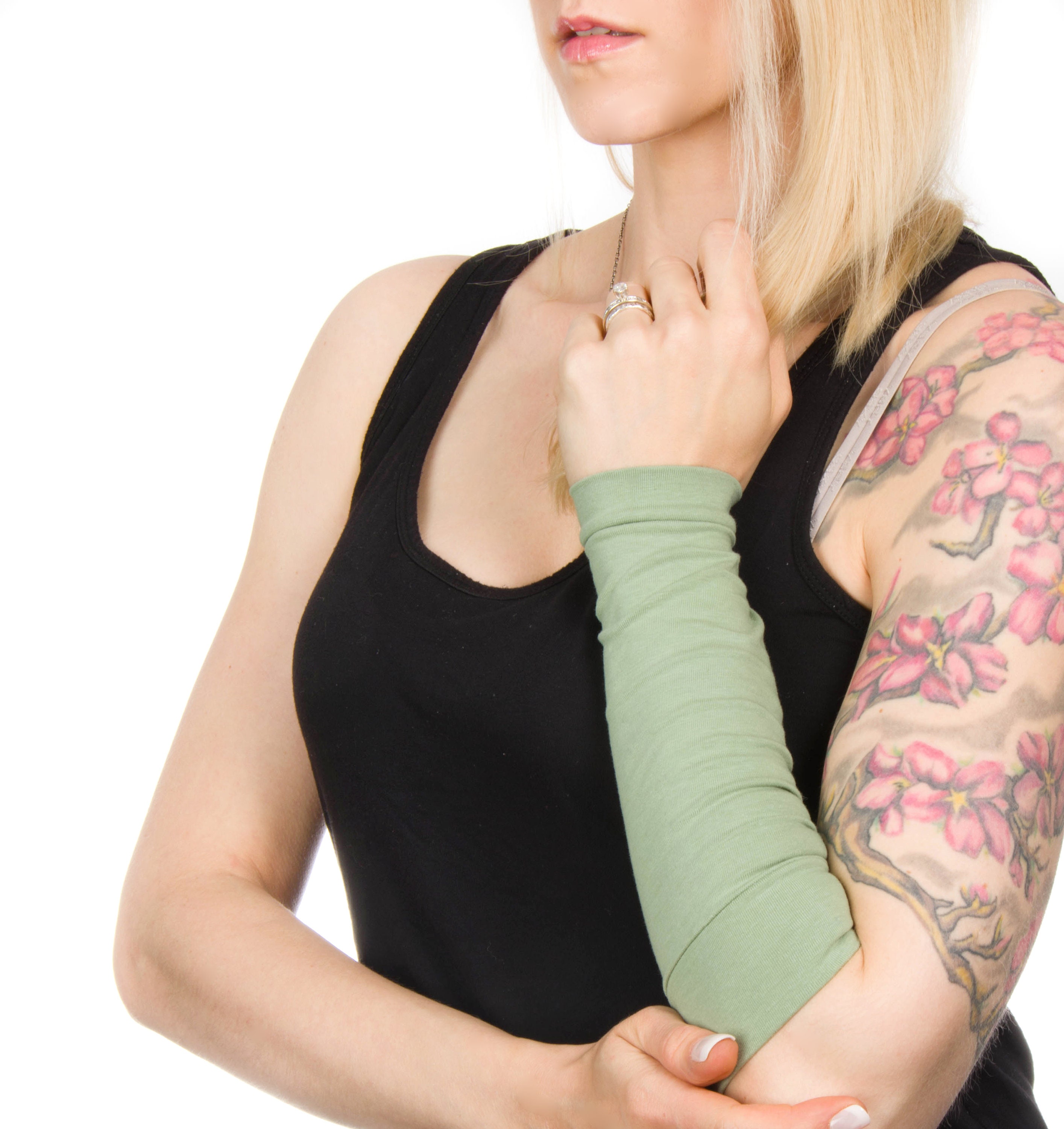 Sage Green Jersey Arm Cuff: Long Tattoo Cover up Sleeve - Etsy