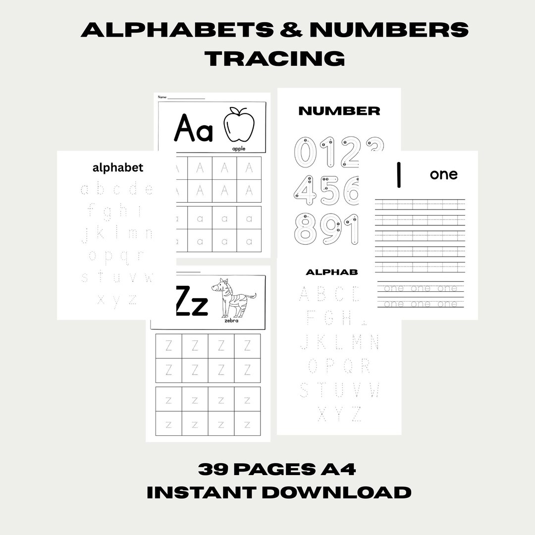 Alphabets & Numbers Practice Worksheets | Printable Preschool ...