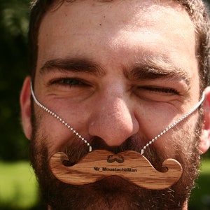 Emergency Moustache Necklace stained - Etsy
