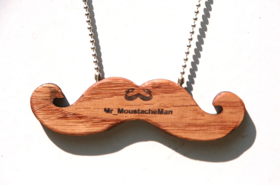 Emergency Moustache Necklace stained - Etsy
