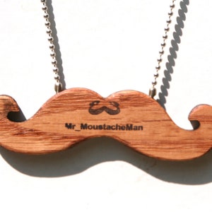 Emergency Moustache Necklace stained - Etsy