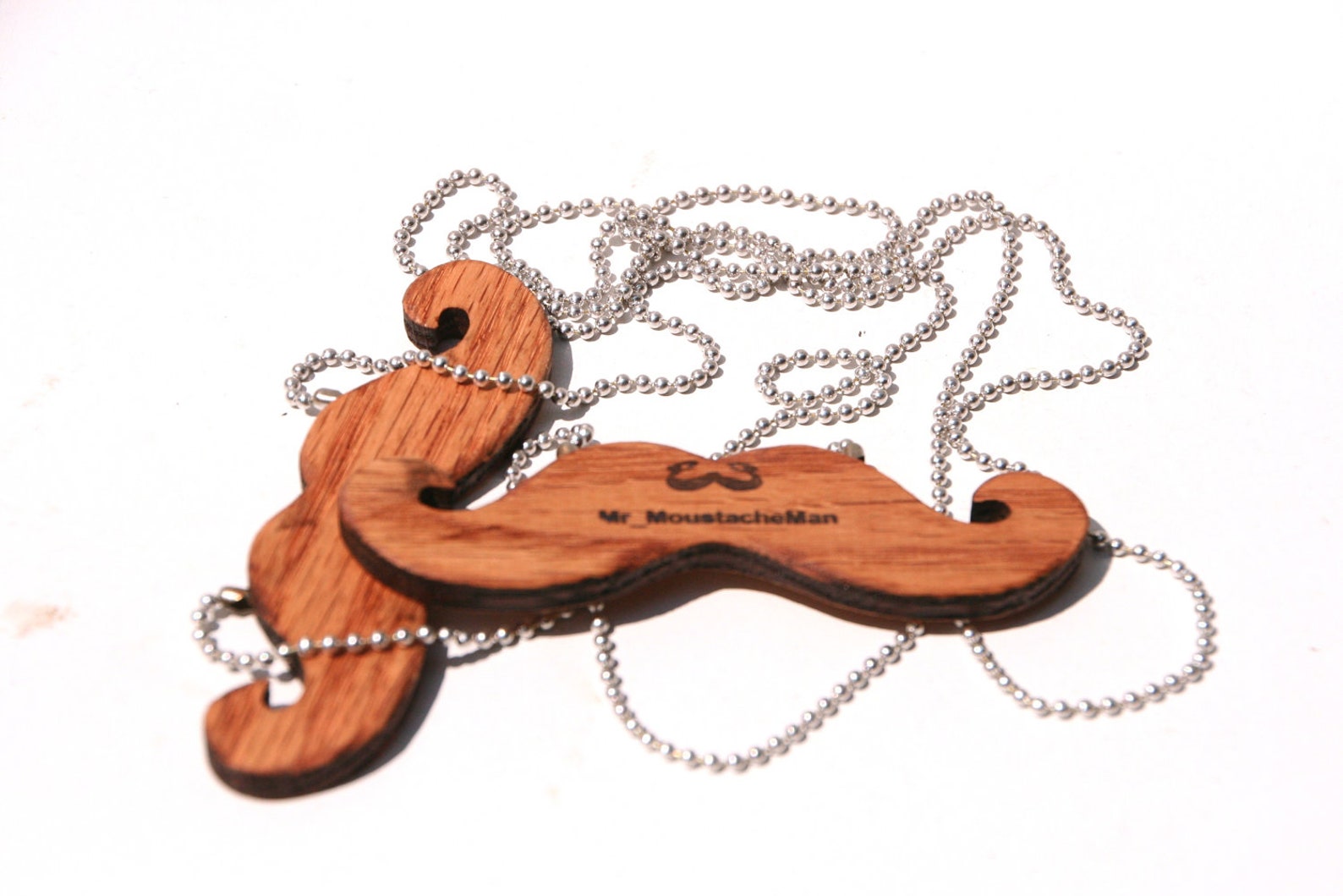 Emergency Moustache Necklace stained - Etsy