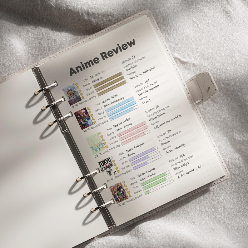 Anime Review Template Printable | Anime Journal Page | Anime Tracker ...