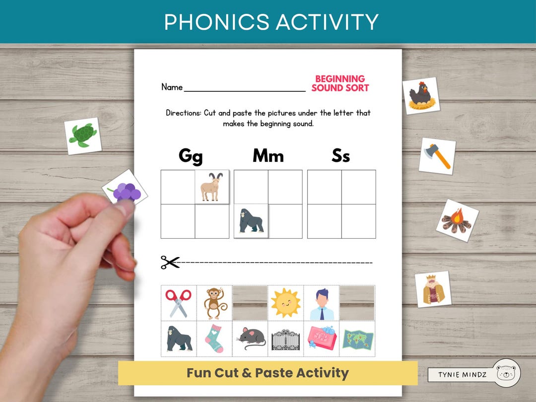 Phonics Activity | Cut and Paste Worksheet | Preschool Printable ...