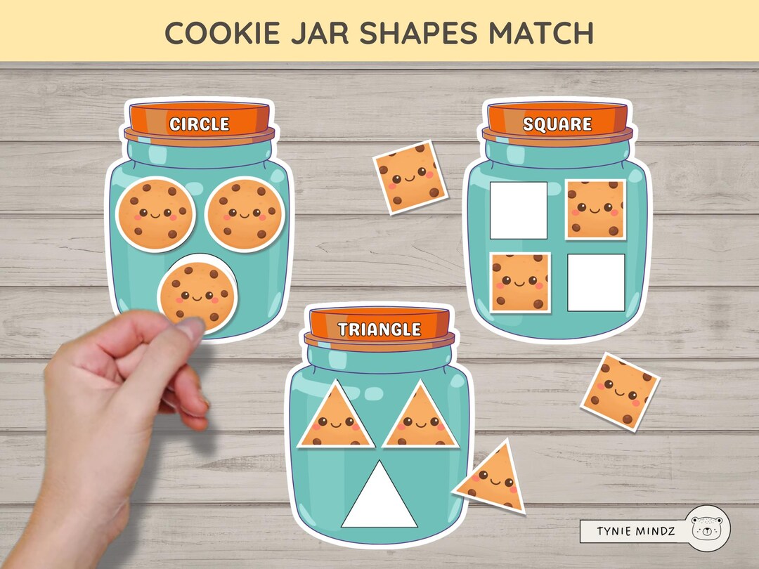 Cookie Jar Shapes Matching Activity, Matching Game, Preschool Learning ...