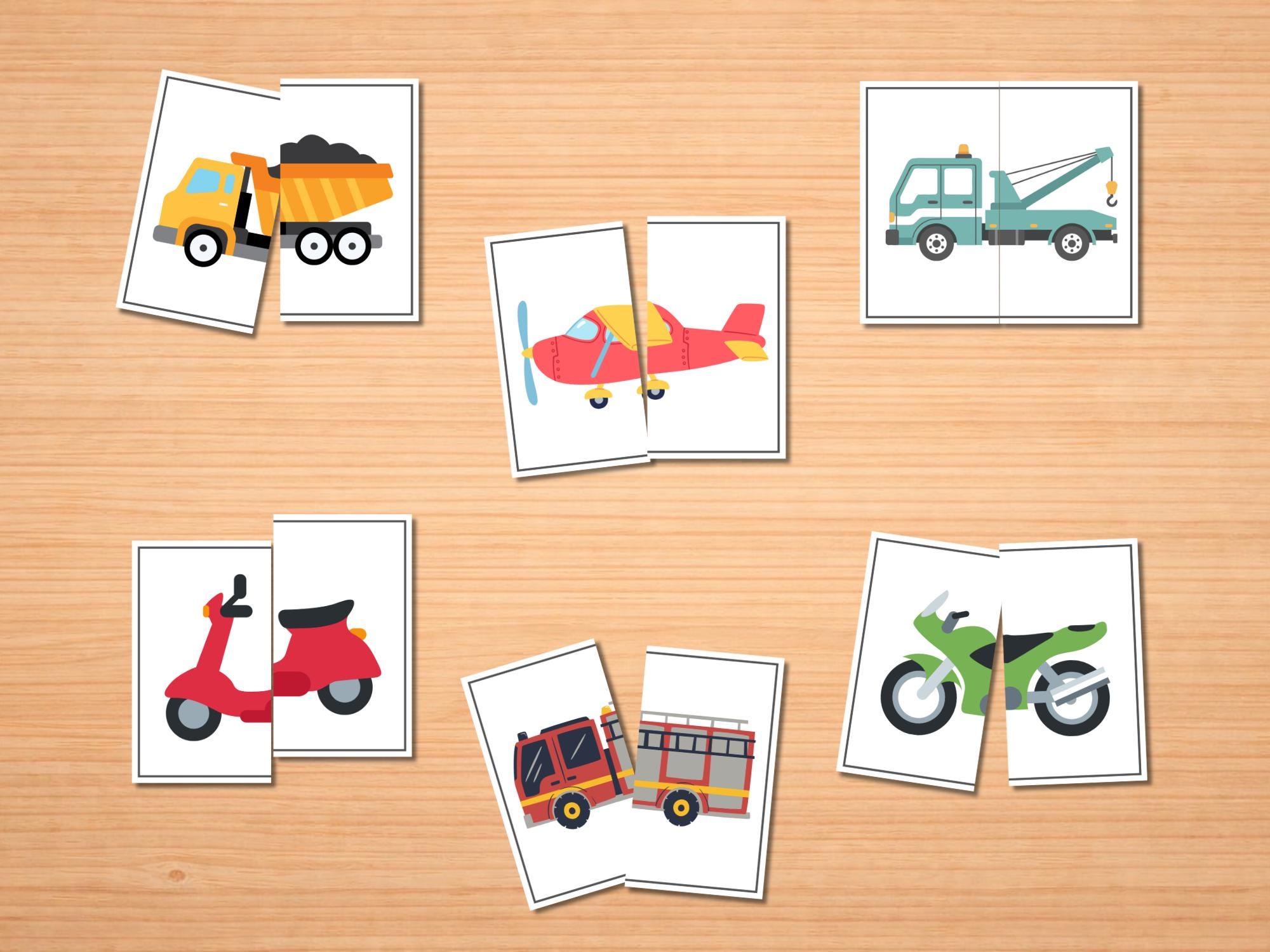 Vehicle Matching Activity for Kids | Transportation Match Game ...