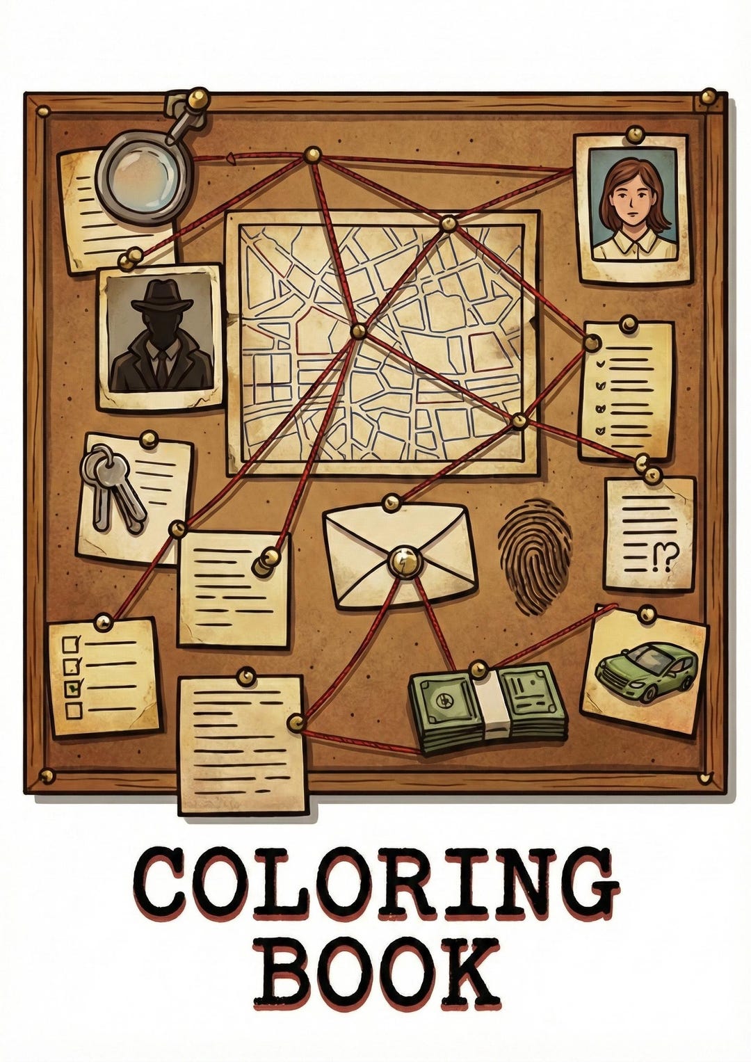 Detective Coloring Book for Kids Mystery Crime Investigation Activity ...