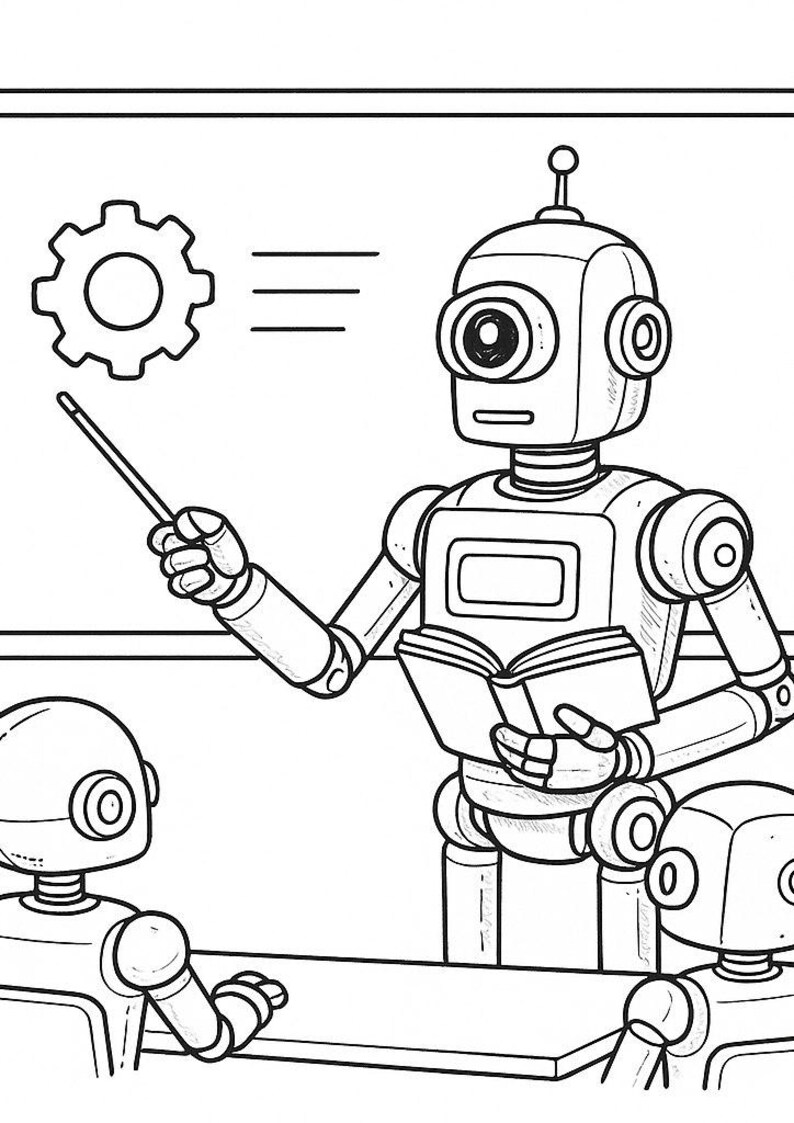 Robot Coloring Book for Kids Printable Fun Sci-fi Robots Activity Pages ...