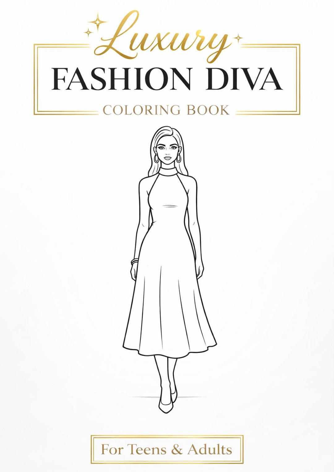 Fashion Diva Coloring Book for Teens Stylish Runway Models and Glam ...