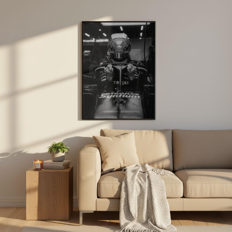 George Russell Poster, Formula 1 Motivational Print, Black and White ...