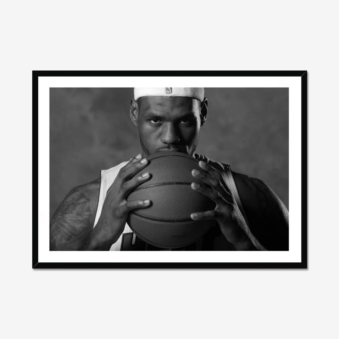 Lebron James Poster, Basketball Motivational Print, Black and White ...