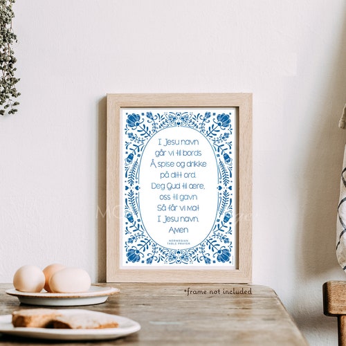 Norwegian Blessing Table Blessing Print I Jesu Navn - Etsy