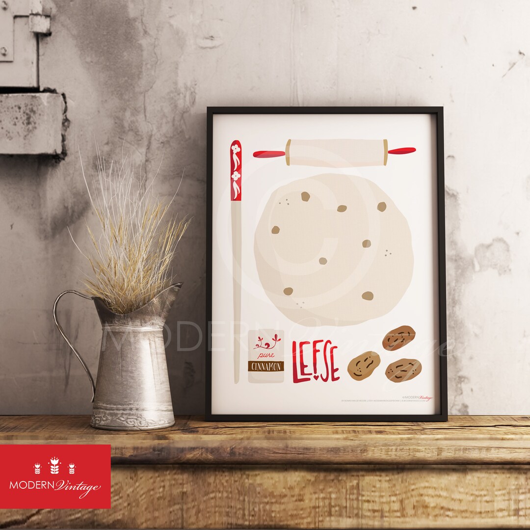 Scandinavian Lefse Illustration Print 8x10 - Etsy