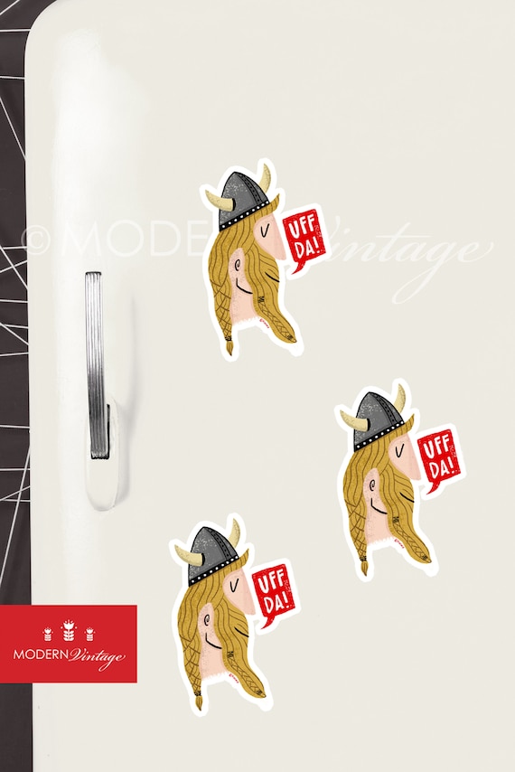 Kitchen & Dining UFF DA Viking Refrigerator Magnets Set of 3 Home ...